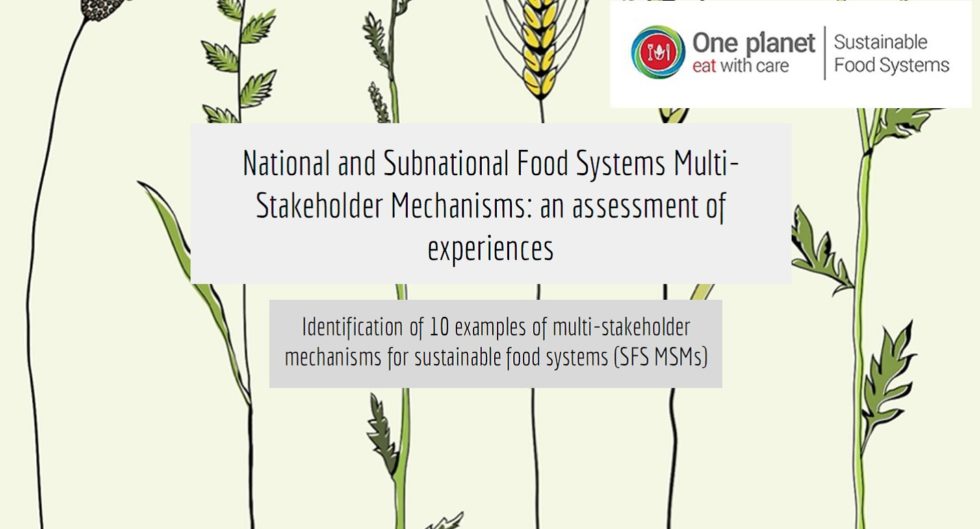 Multi-stakeholder food systems governance models to achieve the SDGs